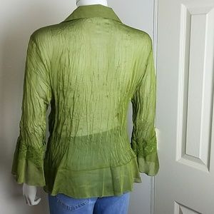 Jaipur | Tops | Jaipur Womens Boho Ruffle Front Blouse Top Med Euc ...